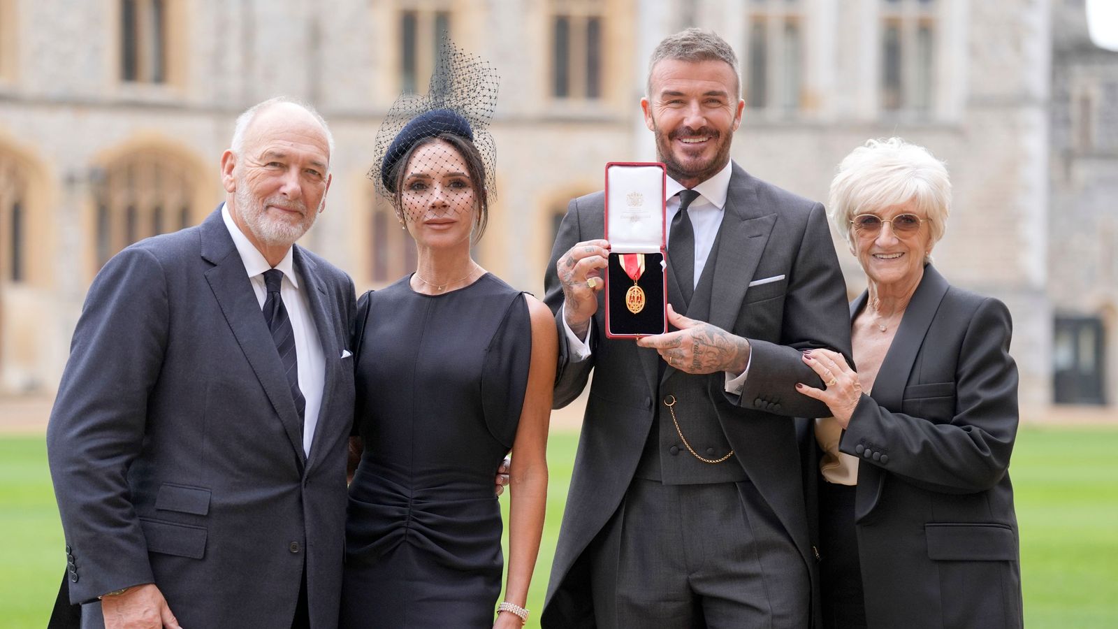 David Beckham knighted by King Charles III at Windsor Castle